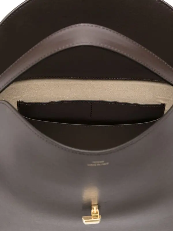 TOTEME T-lock Leather Top Handle Bag - Brown