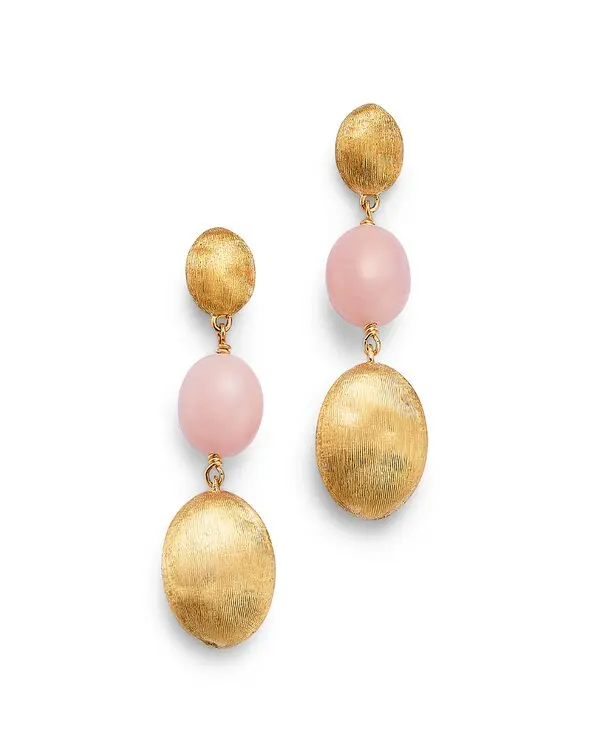 Marco Bicego 18k Yellow Gold Siviglia Three Oval Drop Earrings - Pink/gold