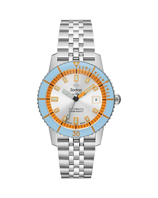 ZODIAC Compression Diver Automatic 40mm Stainless Steel Watch - Silver