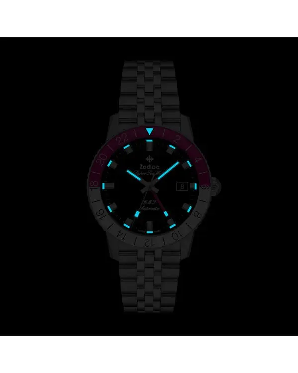 ZODIAC Gmt Automatic 37mm Stainless Steel Bracelet Watch