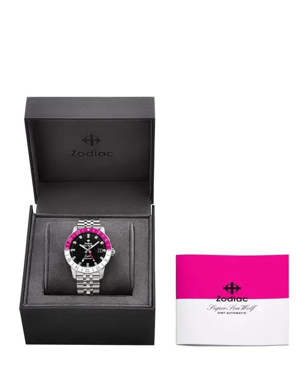 ZODIAC Gmt Automatic 37mm Stainless Steel Bracelet Watch