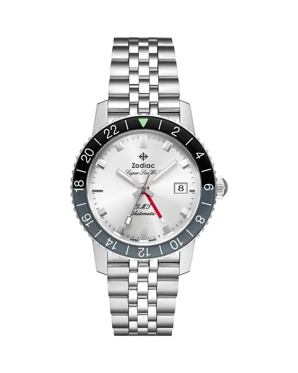 ZODIAC Gmt Automatic 40mm Stainless Steel Watch - Silver