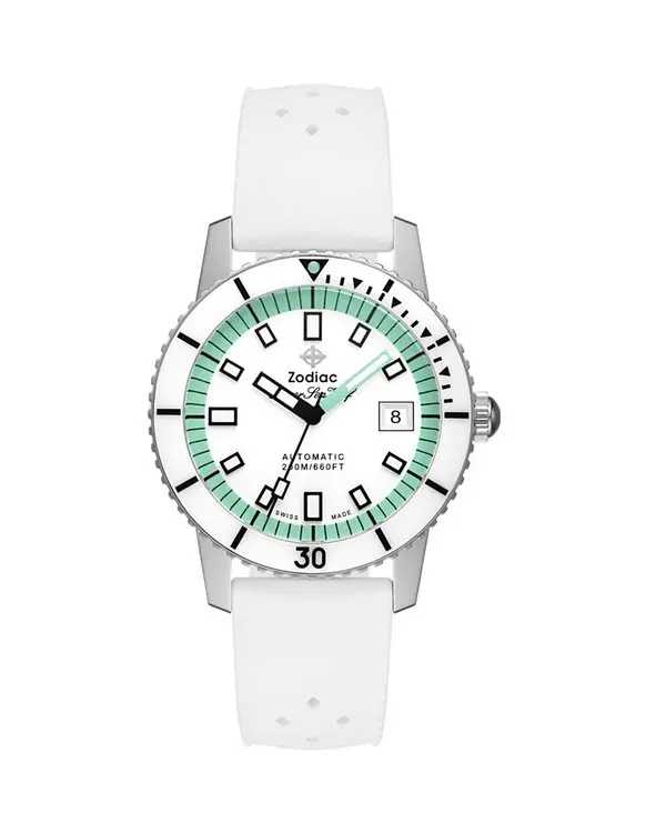 ZODIAC Compression Diver Automatic Watch, 40mm - White