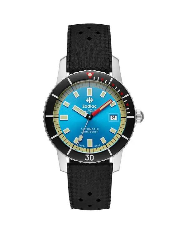 ZODIAC Compression Diver Automatic 40mm Strap Watch - Blue/black