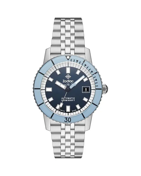 ZODIAC Compression Diver Automatic 40mm Watch - Blue/silver