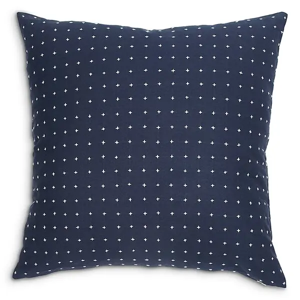 ANCHAL Cross-stitch Throw Pillow - Navy