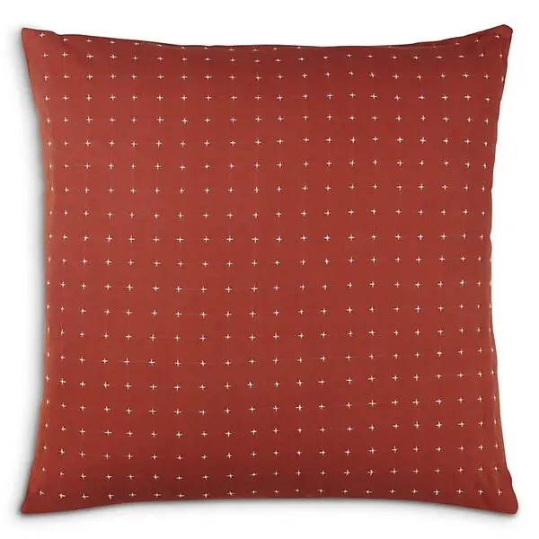 ANCHAL Cross-stitch Throw Pillow - Rust