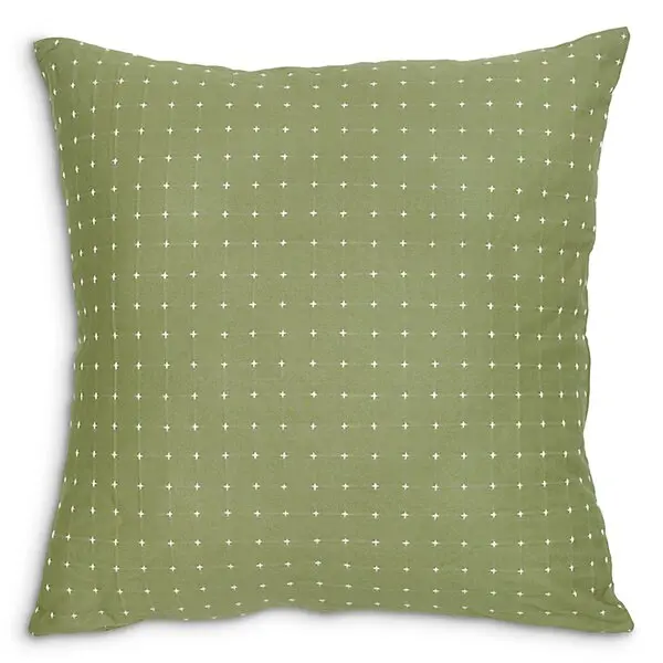 ANCHAL Cross-stitch Throw Pillow - Sage