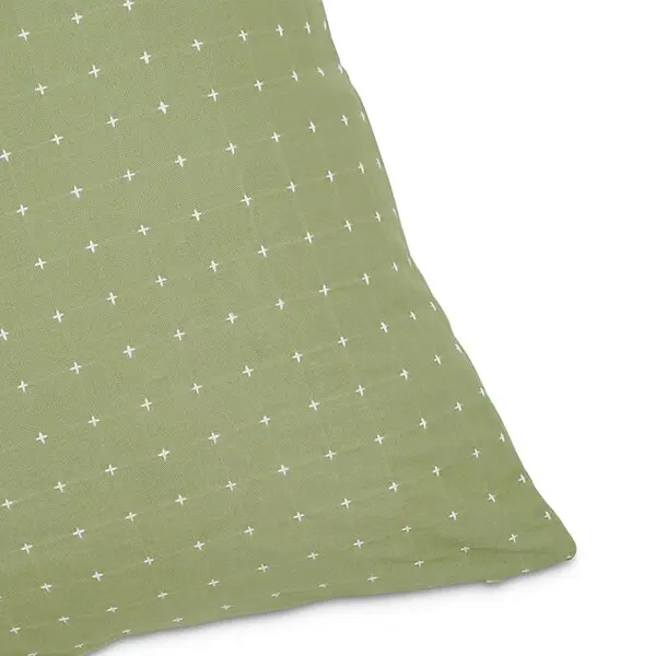 ANCHAL Cross-stitch Throw Pillow - Sage