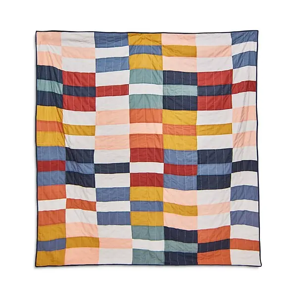 ANCHAL Check Patchwork Reversible Quilt, Queen