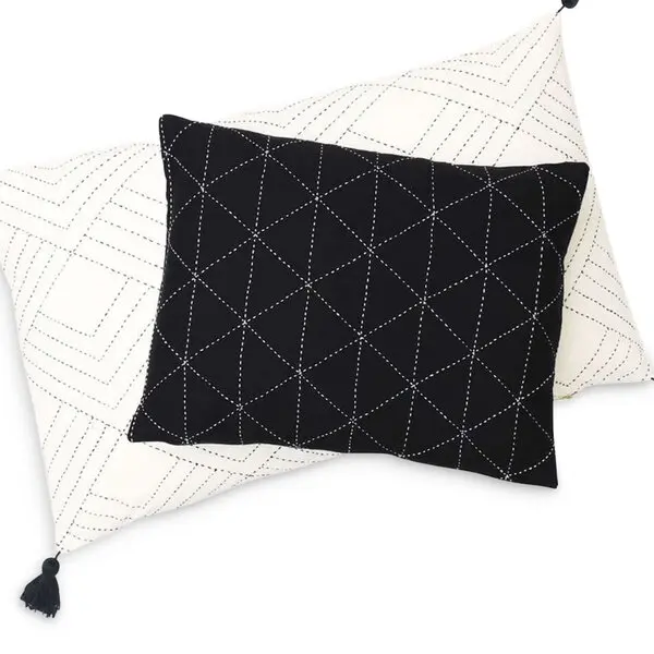 ANCHAL Small Graph Throw Pillow - Charcoal