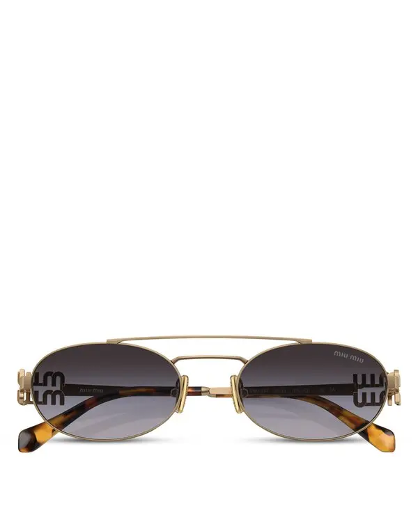 Miu Miu Oval Sunglasses 53mm - Brown/gray Gradient