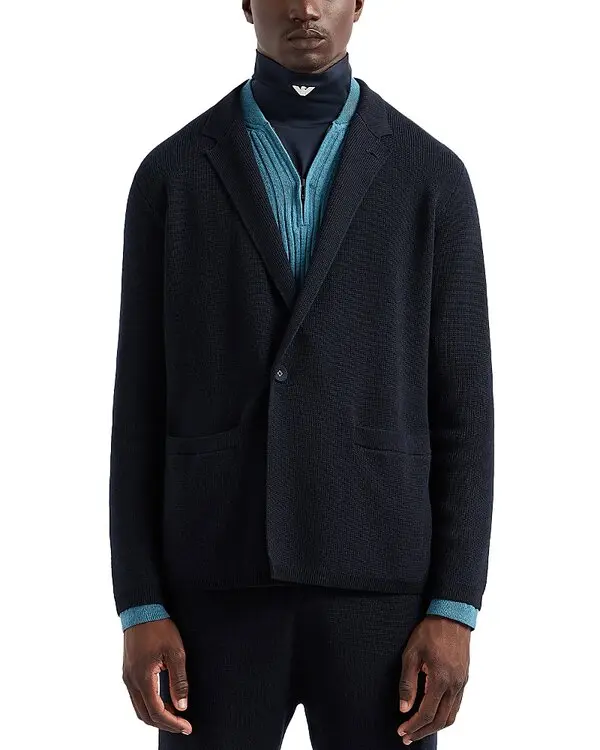 Emporio Armani Wool Blend Knit Blazer
