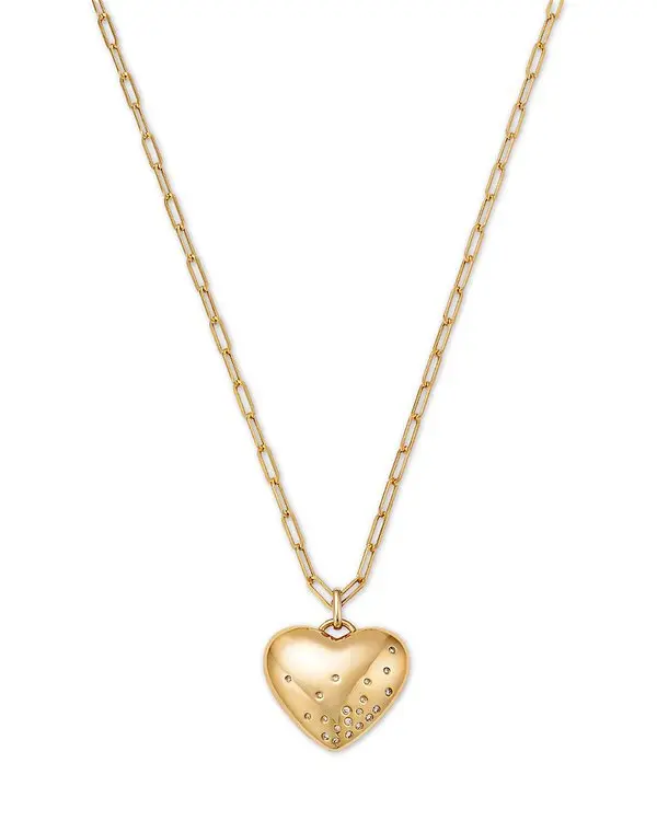 Bloomingdale'S Diamond And Yellow Heart Pendant Necklace - Gold