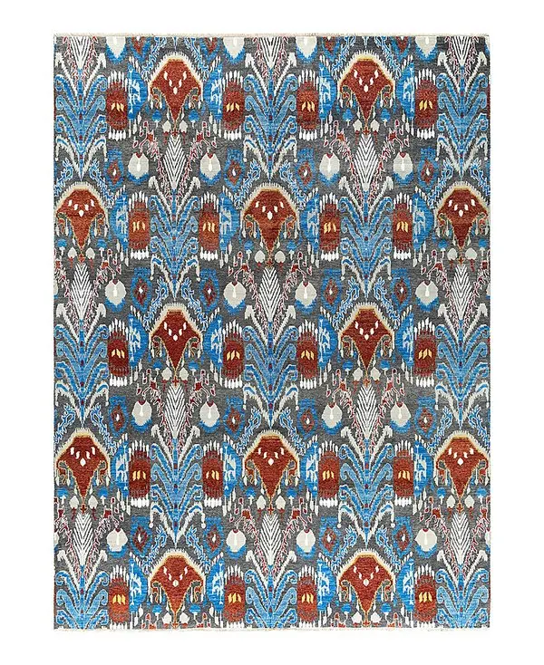 Bloomingdale'S Indo Ikat M6008 Area Rug, 9' X 12 - Rust