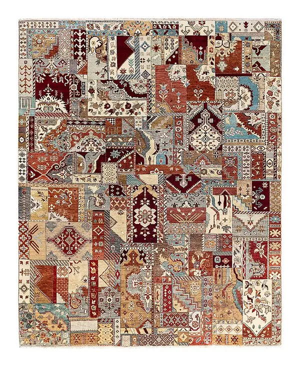 Bloomingdale'S Indo Patchwork M5944 Area Rug, 8'2 X 10'2 - Brown