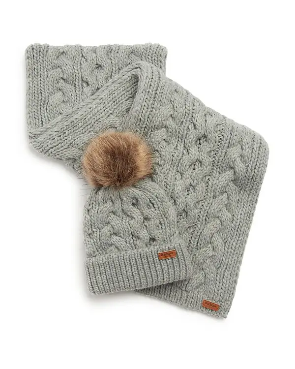 Barbour Penshaw Beanie And Scarf Set