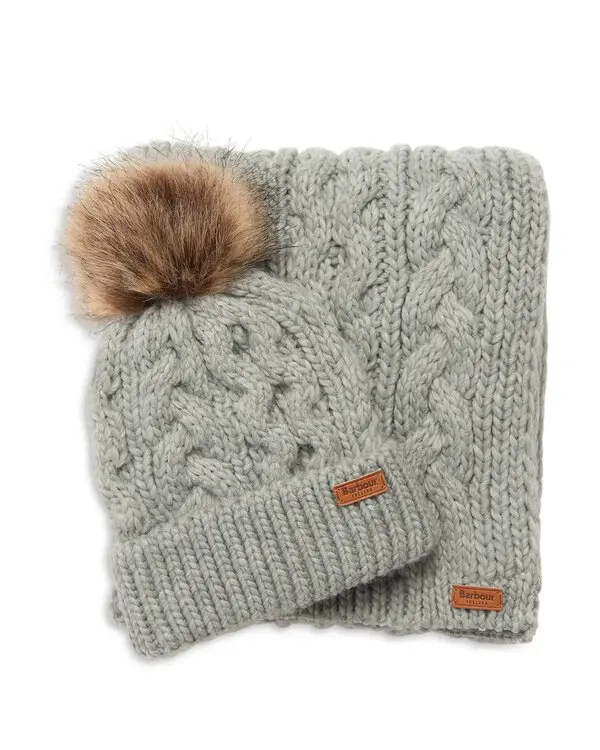 Barbour Penshaw Beanie And Scarf Set