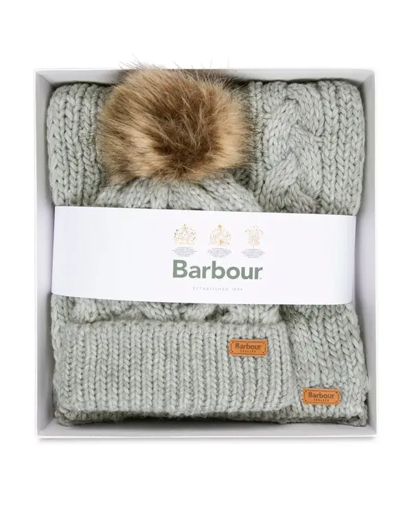 Barbour Penshaw Beanie And Scarf Set