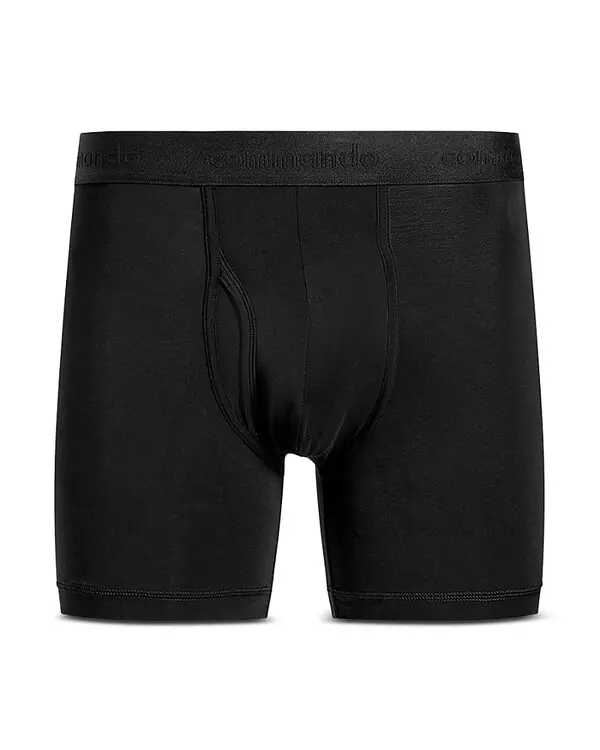 Commando Micro Modal Relaxed Fit Boxer Briefs - Black