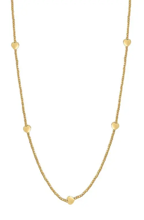 Bony Levy 14k Gold Heart Station Necklace - 14k Yellow Gold