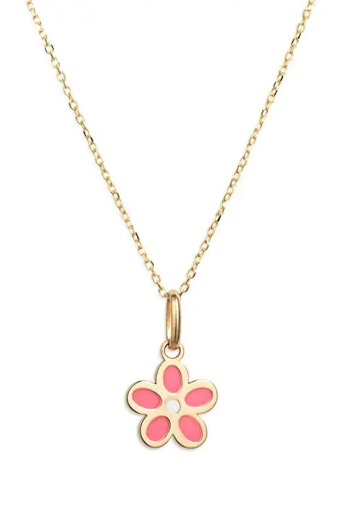Bony Levy 14k Enamel Flower Pendant Necklace - 14k Yellow Gold
