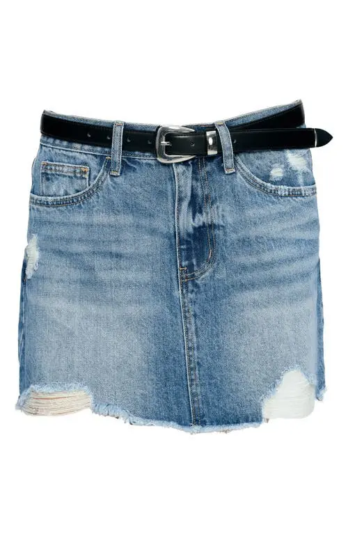 BAYEAS Anna Distressed Denim Miniskirt