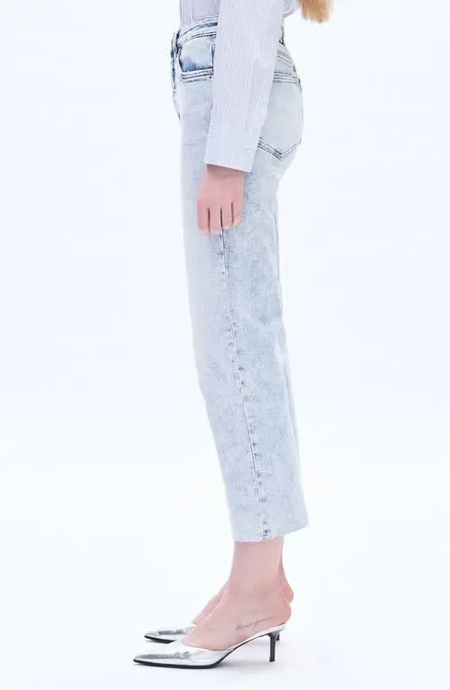 BAYEAS High-waist Distressed Straight Leg Jeans - Snowflake
