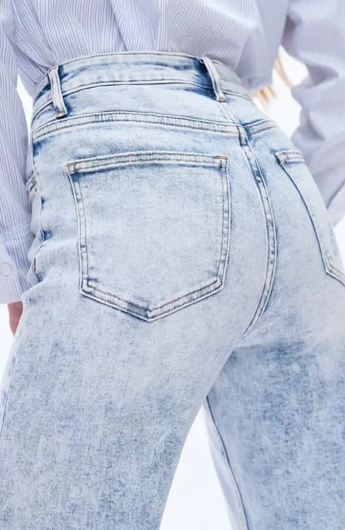BAYEAS High-waist Distressed Straight Leg Jeans - Snowflake