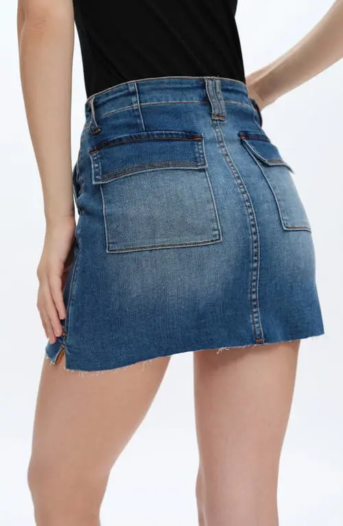 BAYEAS Cutoff Denim Miniskirt - Dark Blue