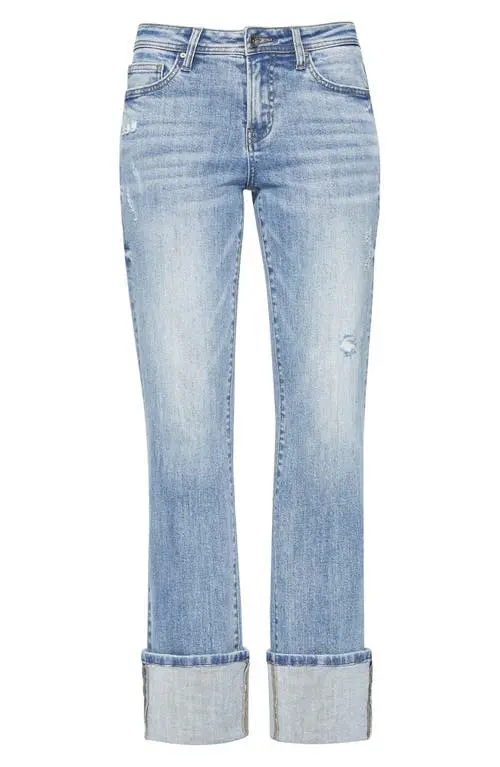 BAYEAS Flora Deep Cuff Straight Jeans - Stellar
