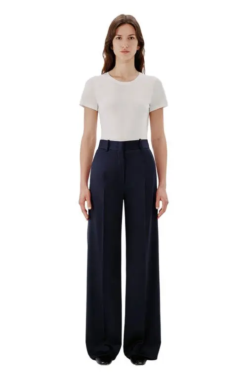 Another Tomorrow Wide Leg Suit Pant