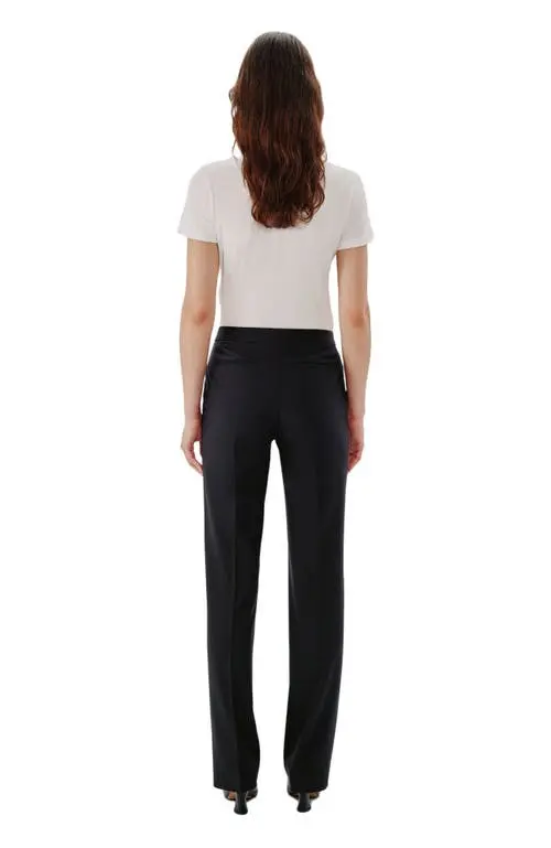 Another Tomorrow Straight-leg Suit Trousers - Black