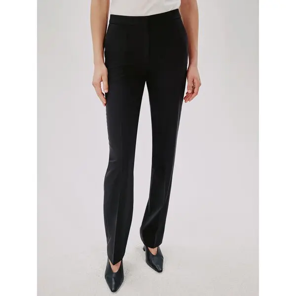 Another Tomorrow Classic Straight Leg Trouser - Black