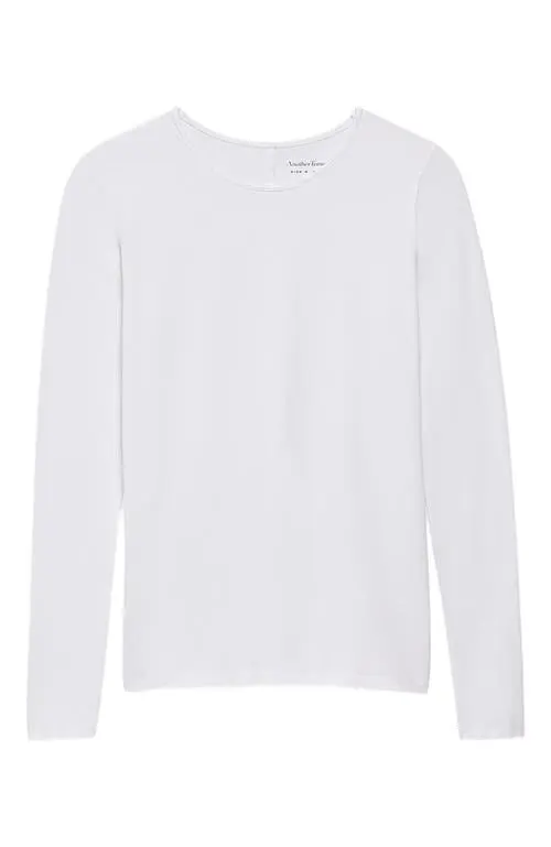 Another Tomorrow Long Sleeve Fitted Tee - White