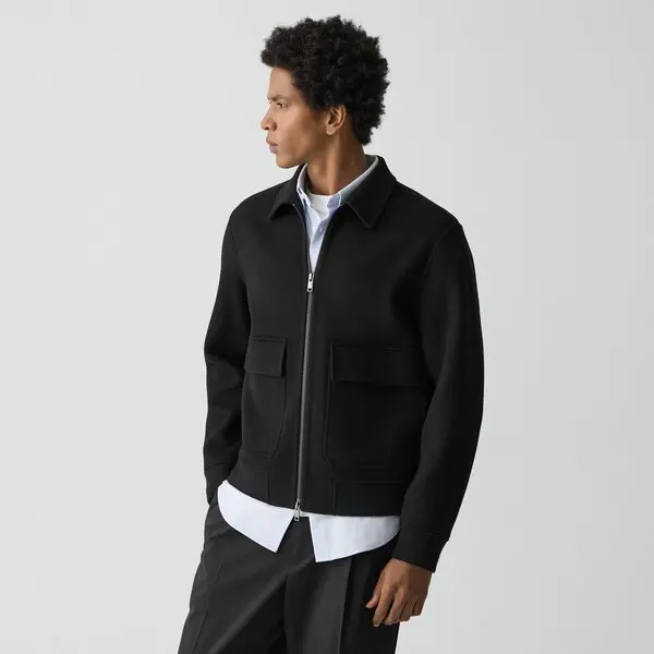 Mens Jackets Theory Ribbed Bomber Jacket Theory Murphy Bomber
