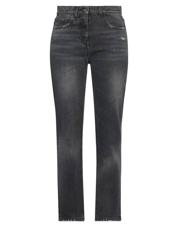 Palm Angels Cotton Jeans With Leather Trims