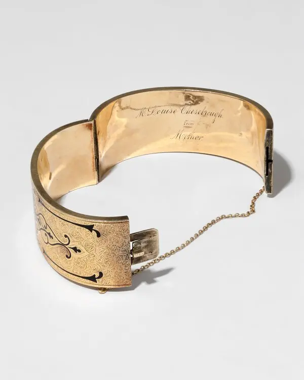 Alexis Bittar Antique Victorian 14k & Enamel Hinge Bracelet