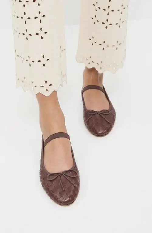 LOEFFLER RANDALL Leonie Mary Jane Ballet Flat - Espresso