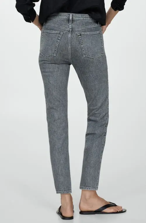 Mango Claudia Waxed Crop Slim Fit Jeans