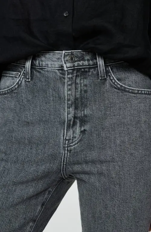 Mango Claudia Waxed Crop Slim Fit Jeans