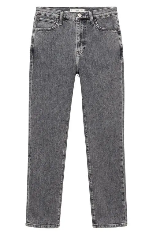 Mango Claudia Waxed Crop Slim Fit Jeans