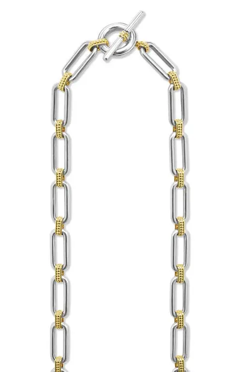 Lagos Signature Caviar Diamond Link Chain Necklace