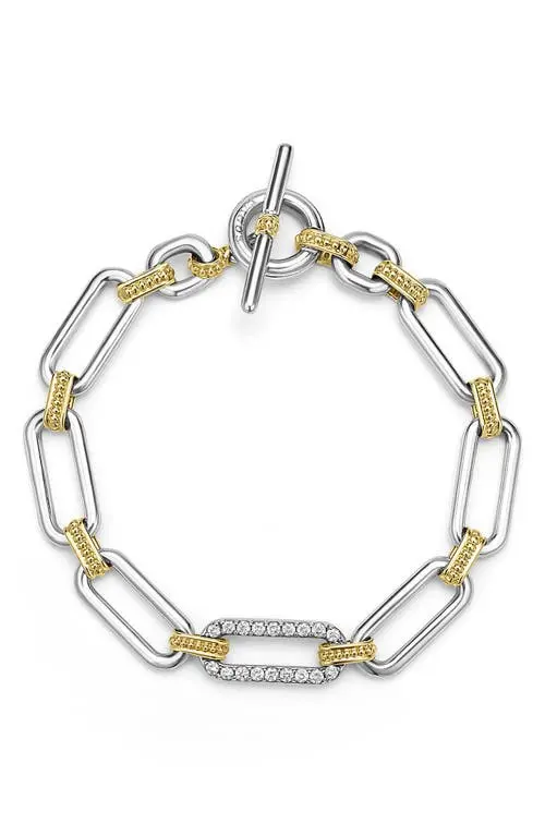 Lagos Signature Caviar Links Chain Diamond Bracelet - Two-tone