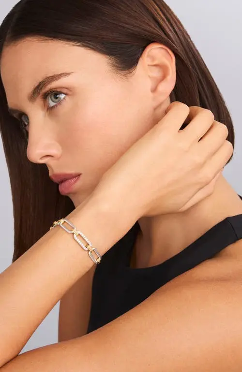 Lagos Signature Caviar Links Chain Bracelet With Diamonds