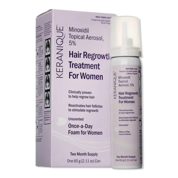 KERANIQUE Hair Regrowth 5% Minoxidil Foam For 60-day Supply - One-color