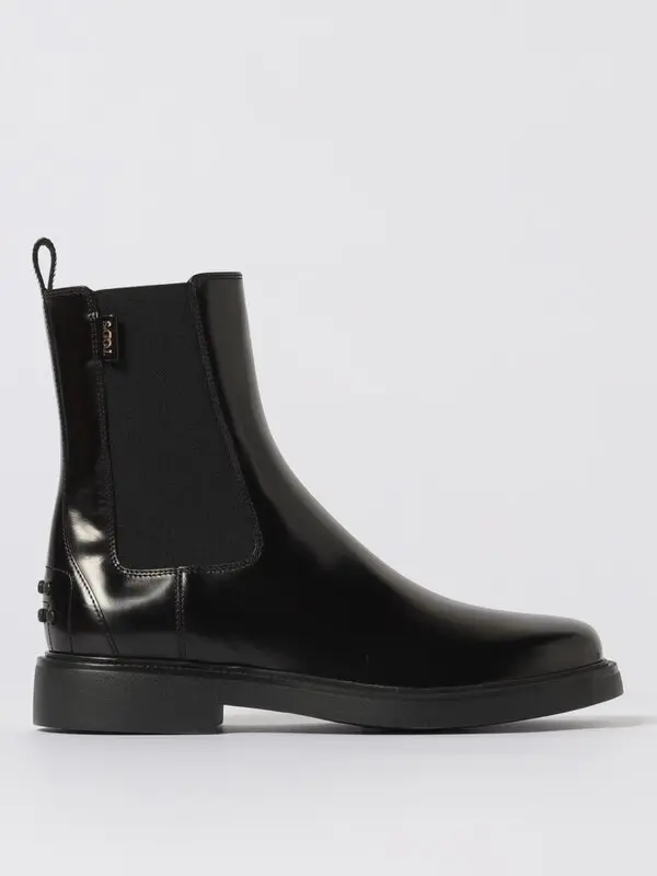 TOD'S Brushed Leather Chelsea Boots - Black