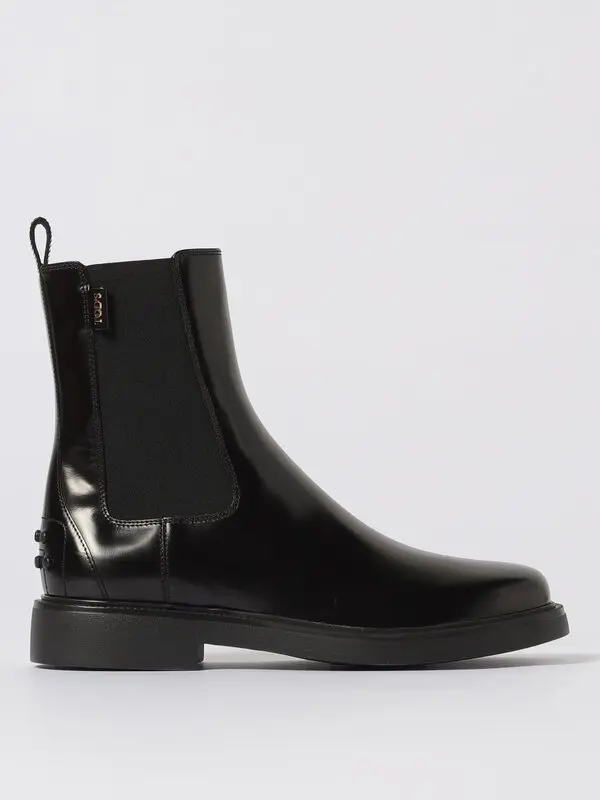 TOD'S Brushed Leather Chelsea Boots - Black