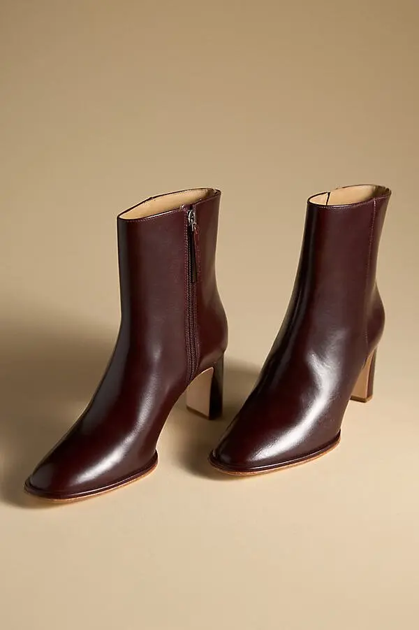 REFORMATION Gillian Ankle Boots - Wine