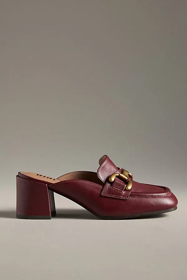 BIBI LOU Zagreb Heeled Loafers - Carmin Leather